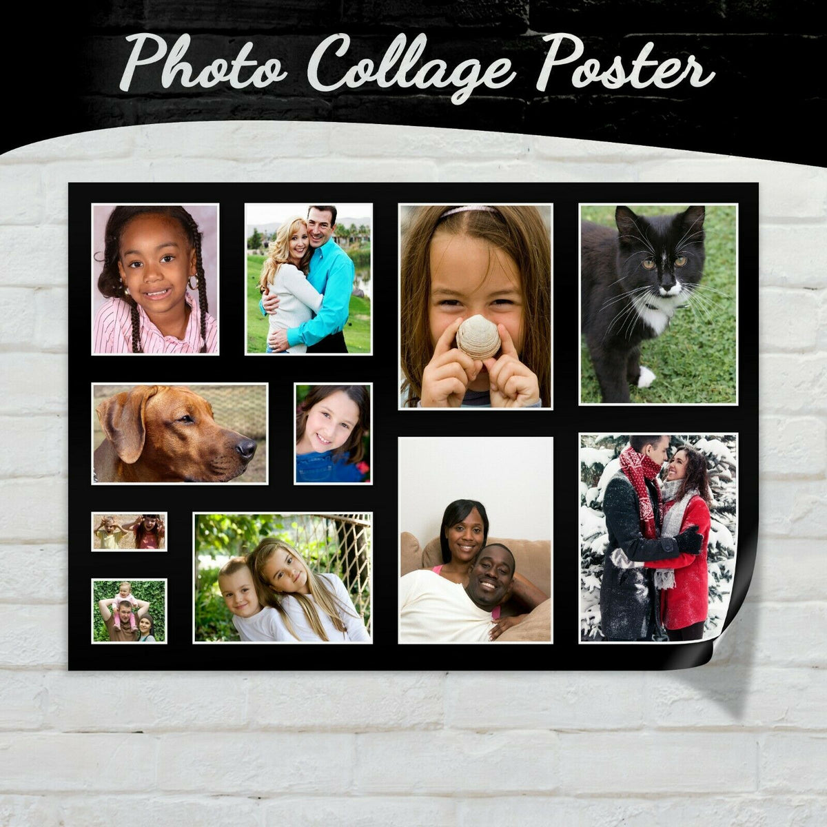 Custom Photo Collage Poster Personalised Picture Print A1 A2 A3 A4 Gri ...