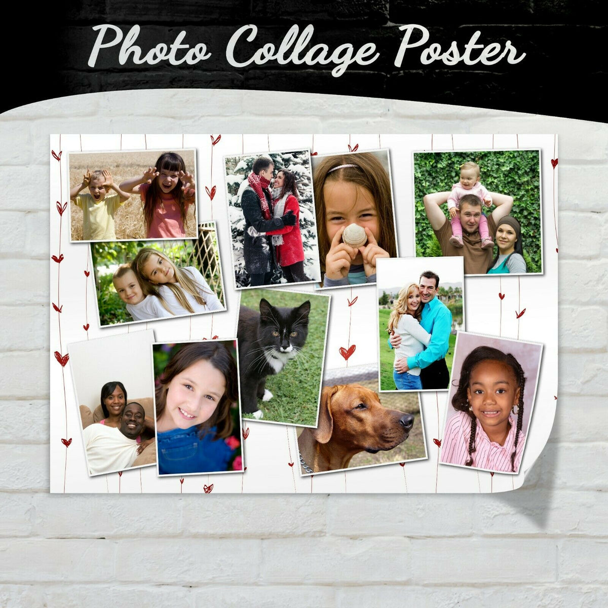Custom Photo Collage Poster Personalised Picture Print A1 A2 A3 A4 Sca ...