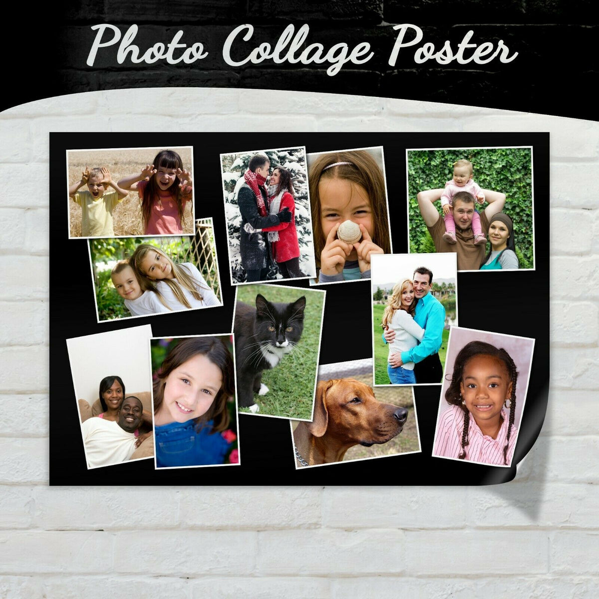 Custom Photo Collage Poster Personalised Picture Print A1 A2 A3 A4 Sca ...